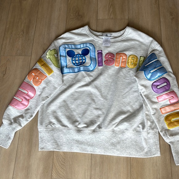 Disney | Tops | Alt Disney World Sweater Epcot Neon Satin Letters Small ...